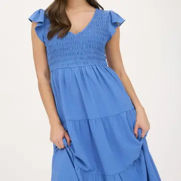 Piper Blue Flutter Dress – Better You Boutique
